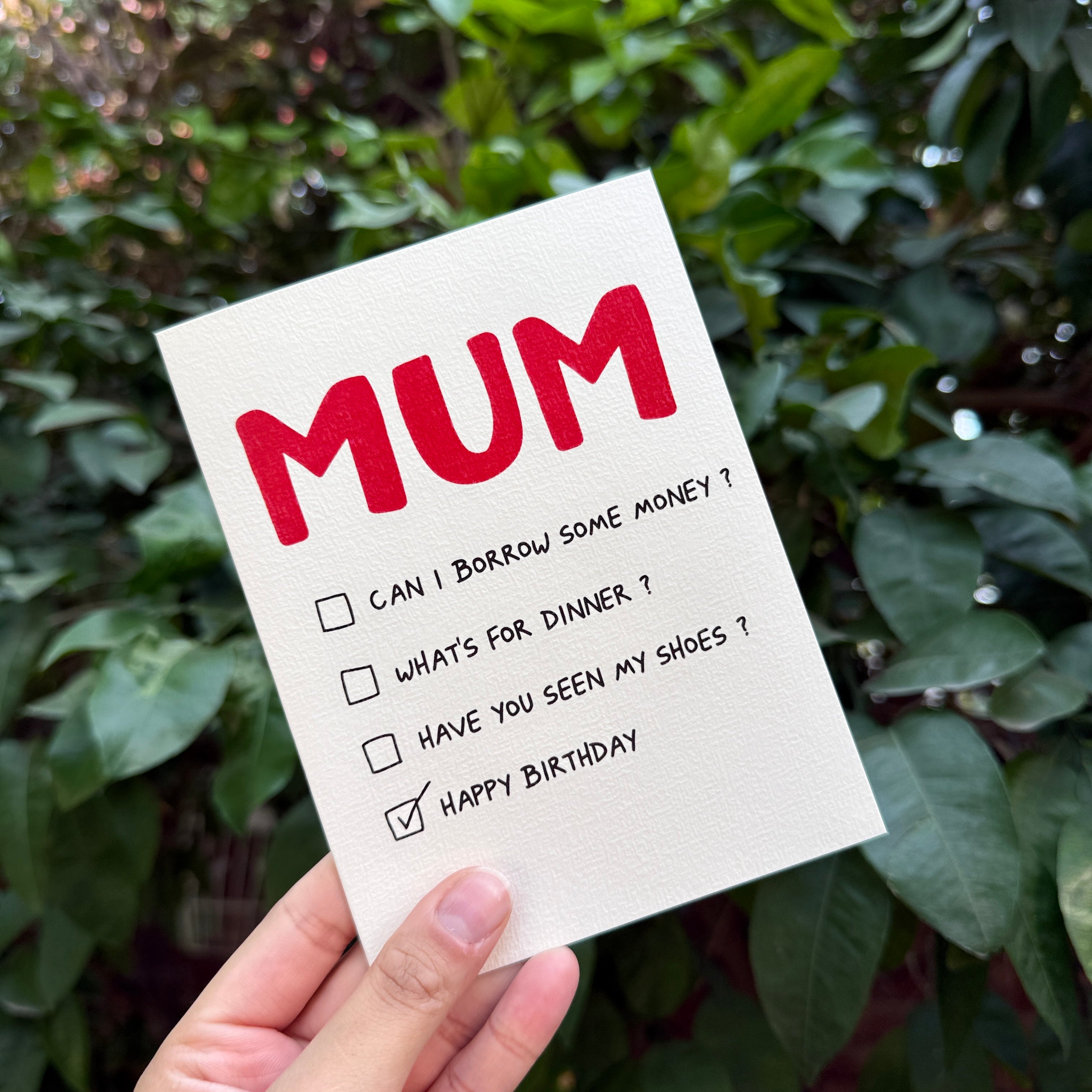 Mum Checkbox Card